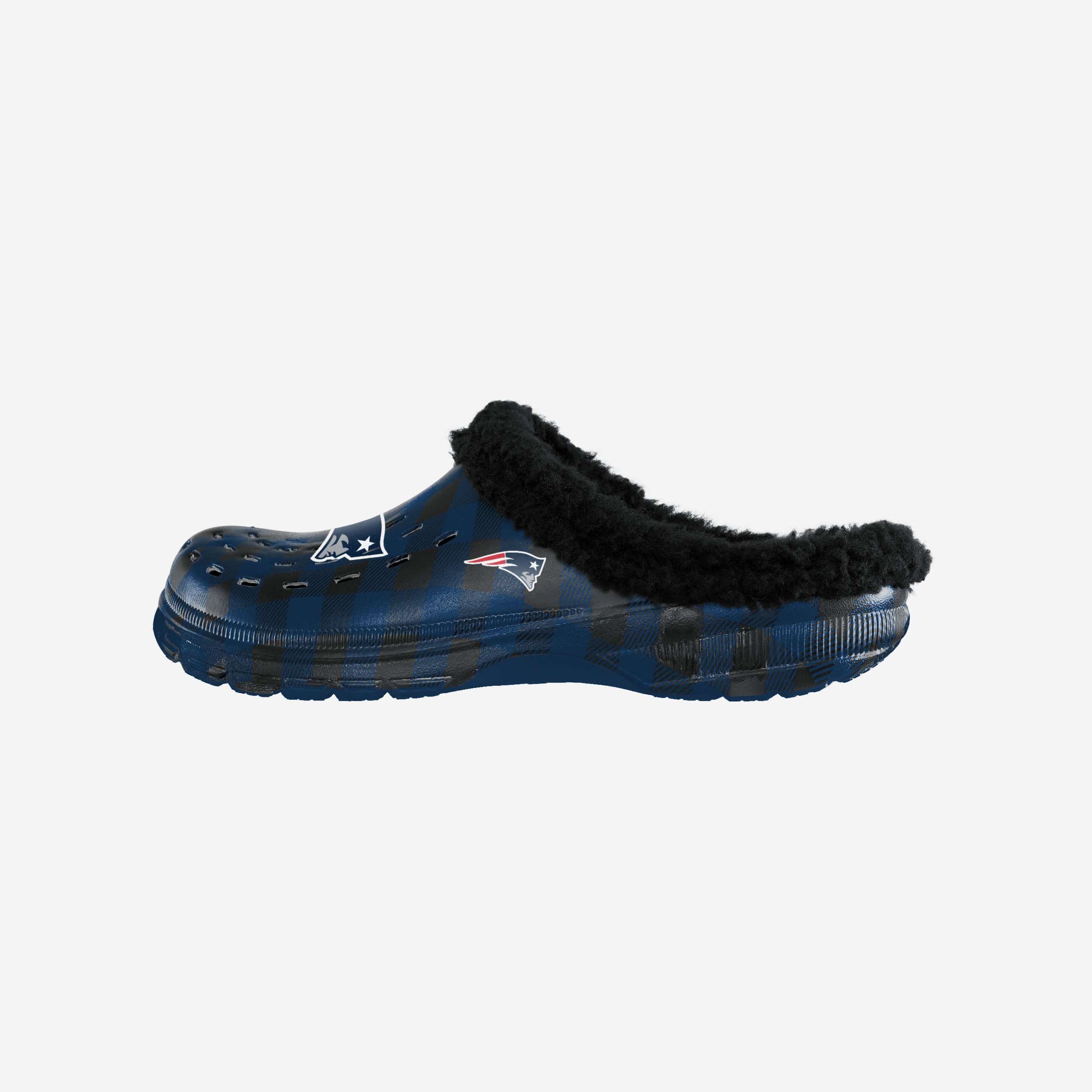 New England Patriots Sherpa Lined Buffalo Check Clog - FOCO