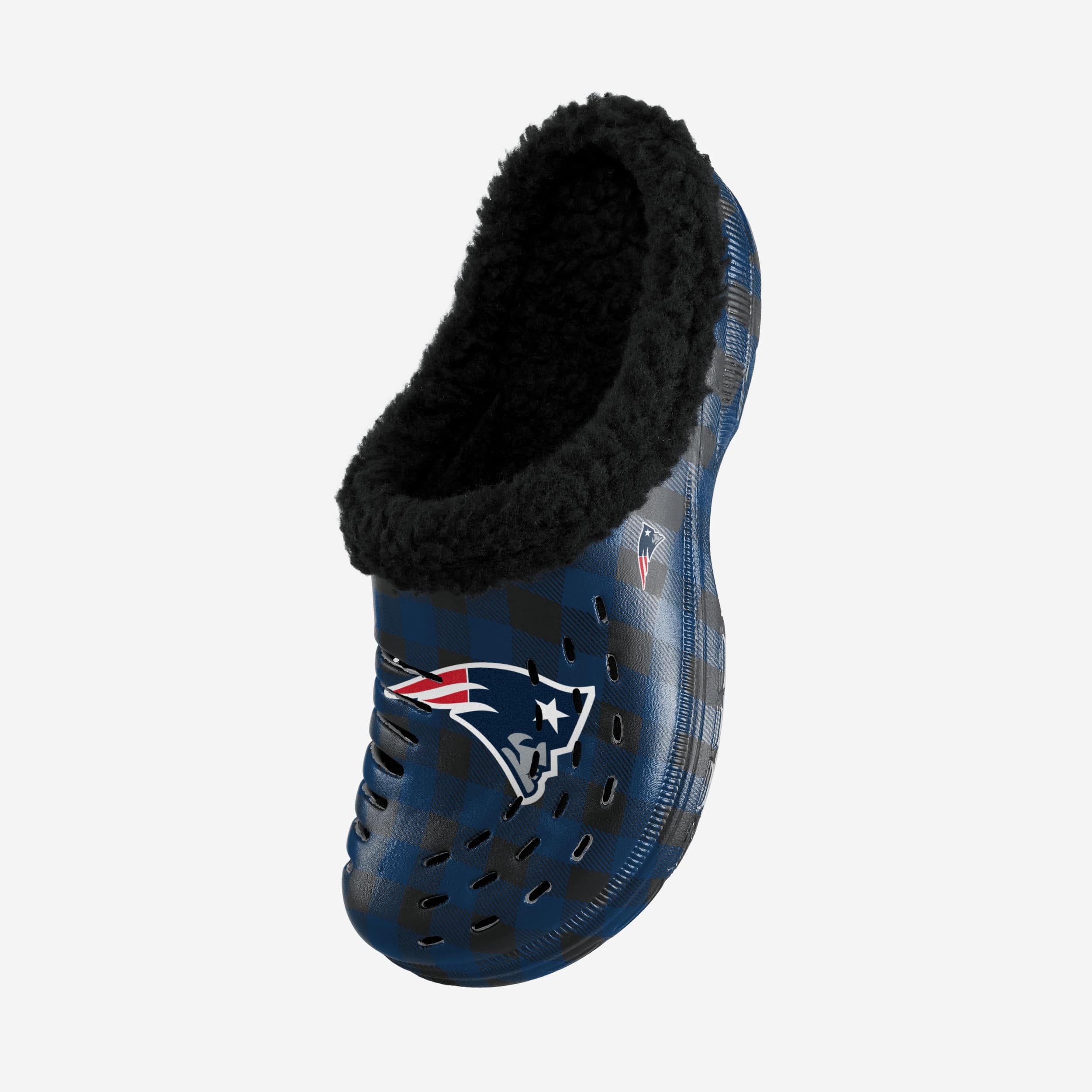 New England Patriots Sherpa Lined Buffalo Check Clog - FOCO
